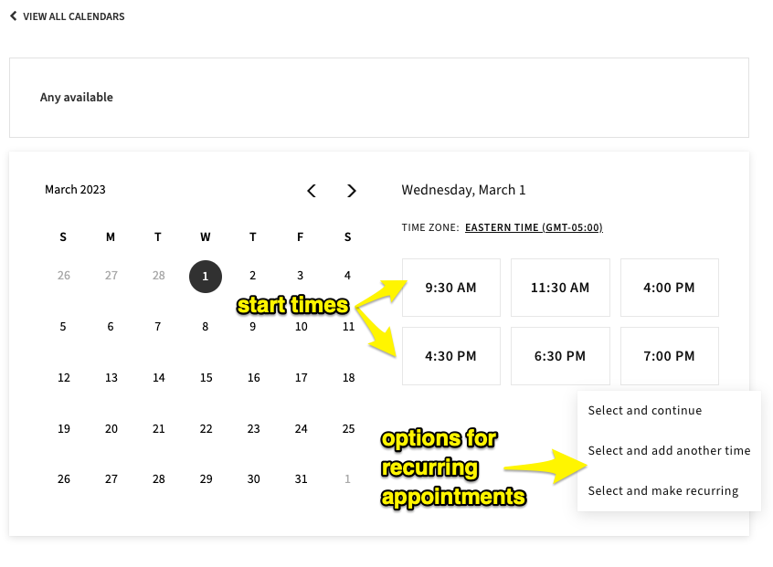Elements of a scheduler – Acuity Scheduling Help Center